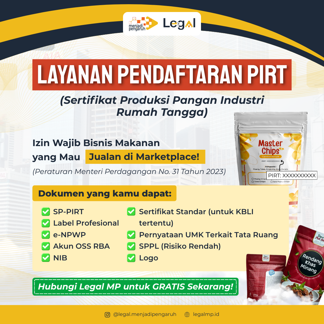 Jasa Izin PIRT Mudah